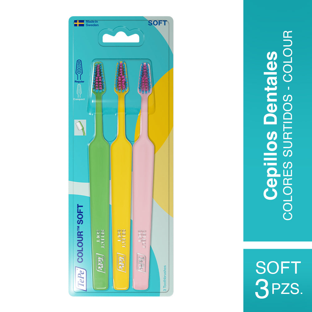 3 Cepillos Dentales Tepe Colores Surtidos - Colour Soft – Zeyco